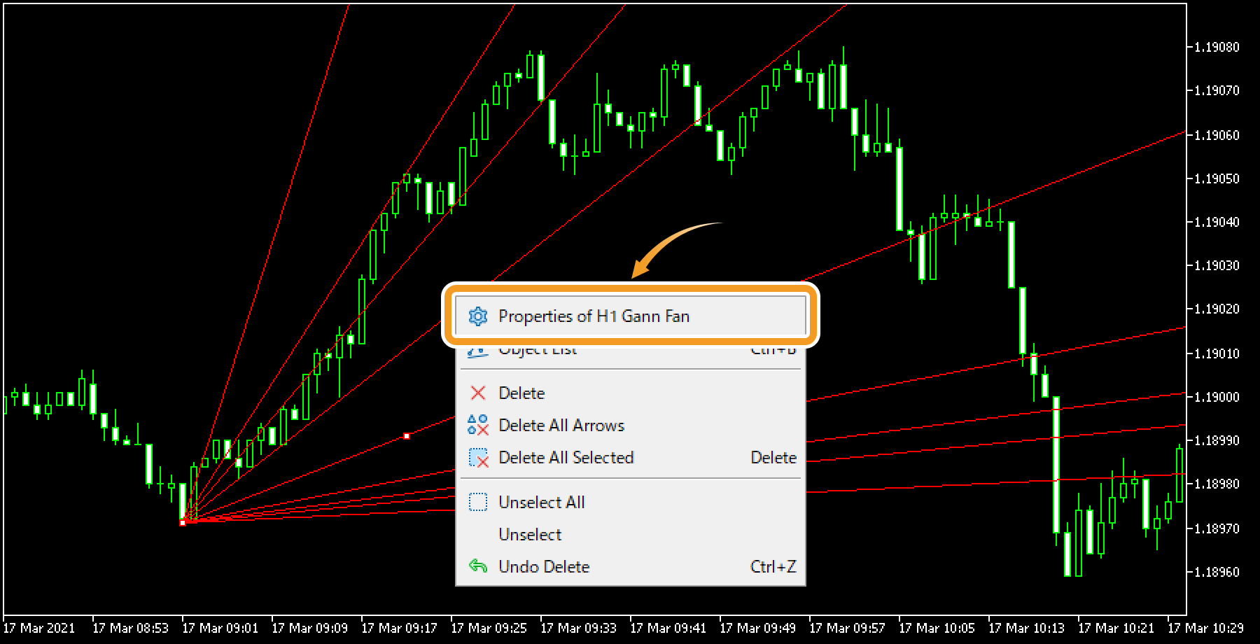 Use Gann tools | MetaTrader4/5 user guide | Myforex™